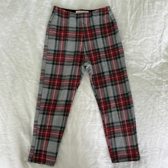 Zara | Bottoms | Zara Girls Holiday Plaid Stretch Pants | Poshmark